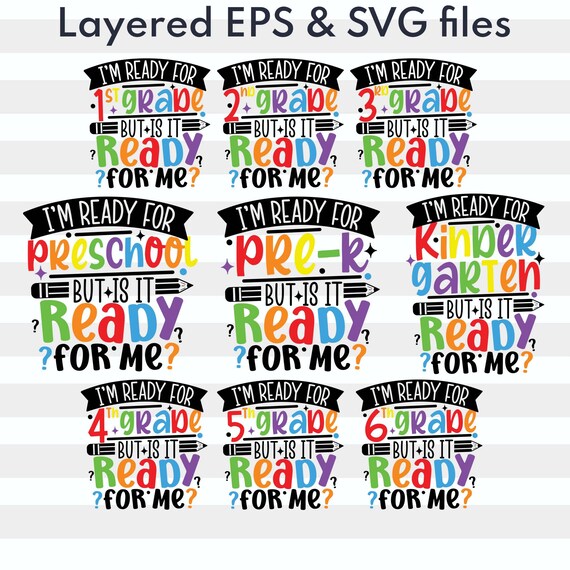 Back to School Svg Bundle I'm Ready for Kindergarten but - Etsy