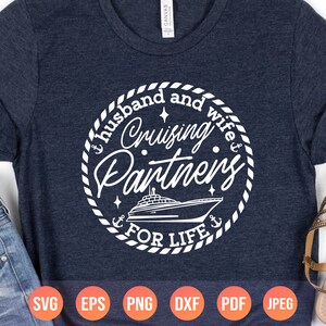 Husband and Wife Cruising Partners for Life Svg Png Family Cruise ...