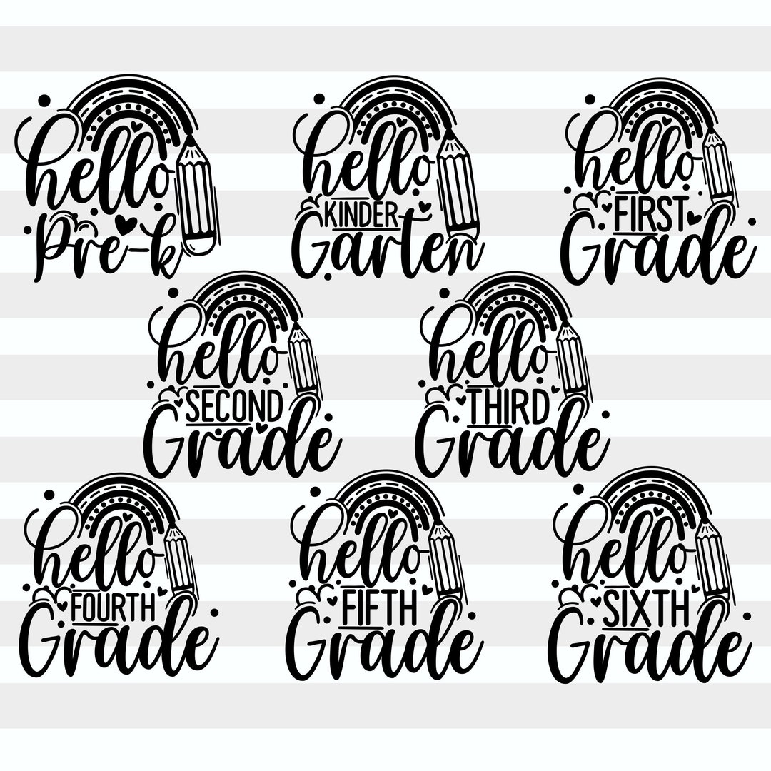Back to School Svg Bundle| Hello 1st 2nd 3rd 4th 5th 6th Grade ...
