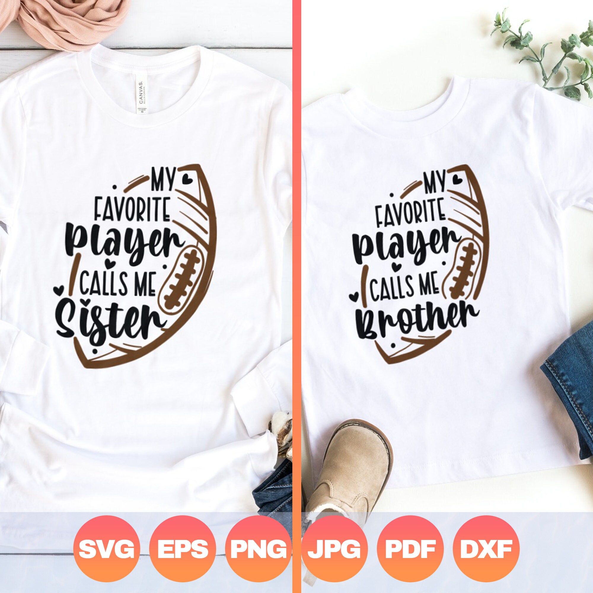 Football Family Bundle Svg| My Favorite Player Calls Me Mom Svg ...
