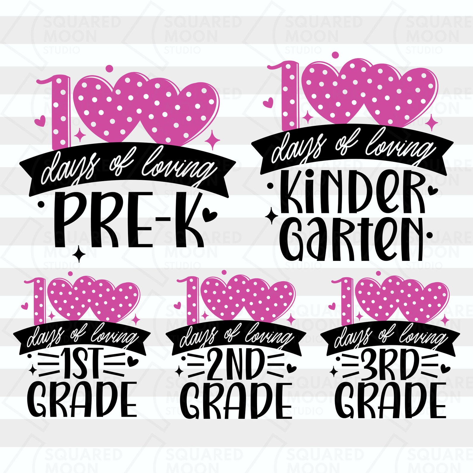100 Days of School Svg Bundle 100th Day of Loving | Etsy
