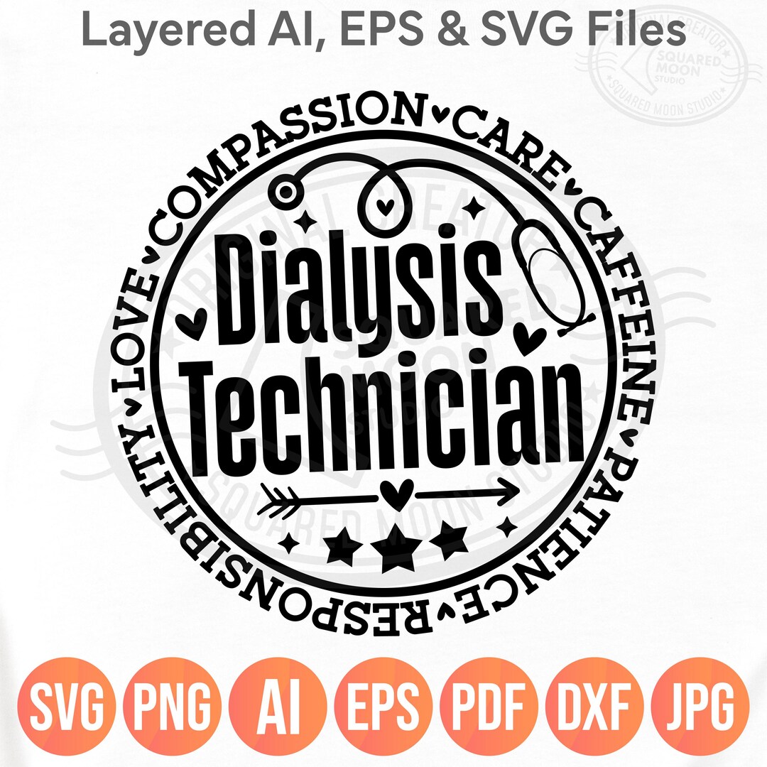 Dialysis Technician SVG PNG, Medical Diabetic Tech Crew Design - Etsy