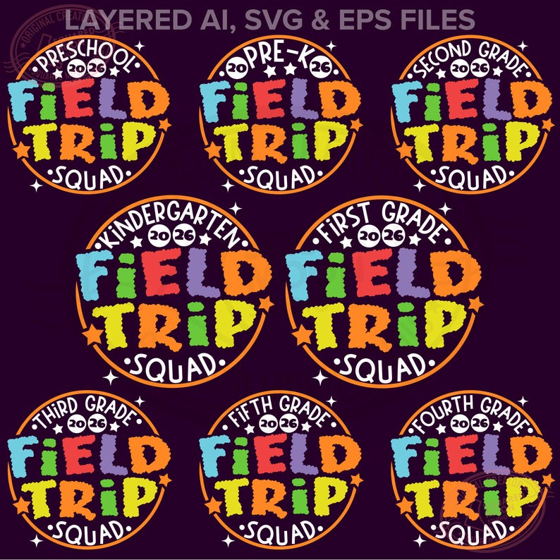 Field Trip Png Svg Bundle, 2026 Field Day for Kids Shirts Designs - Etsy