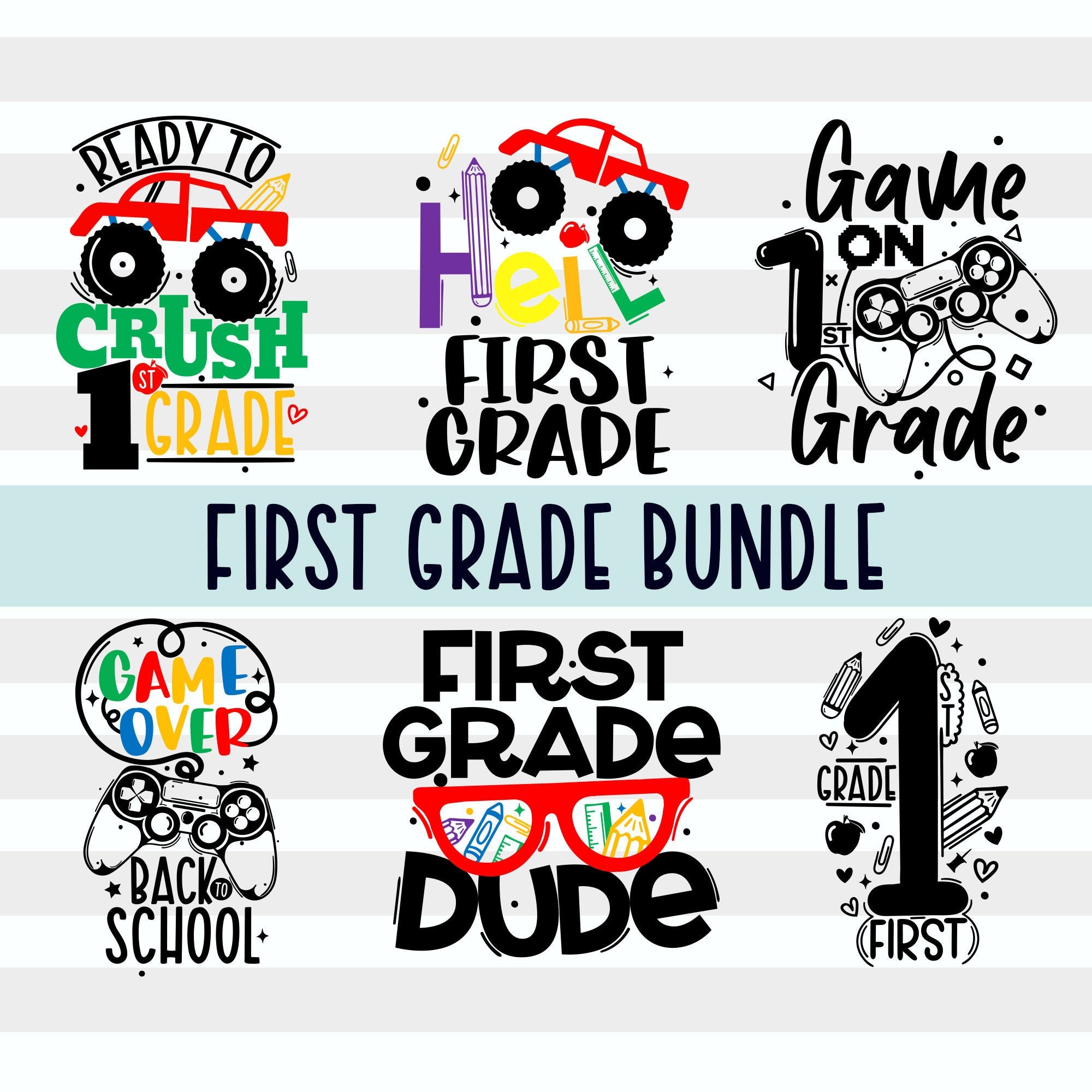 1st Grade Svg Boy Back to School Svg Bundle First Grade Boy | Etsy