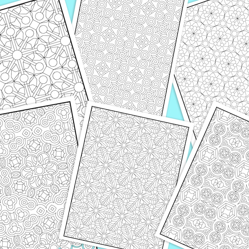 38 Tessellation Geometric Coloring Pages Patterns | Adult Coloring Book ...