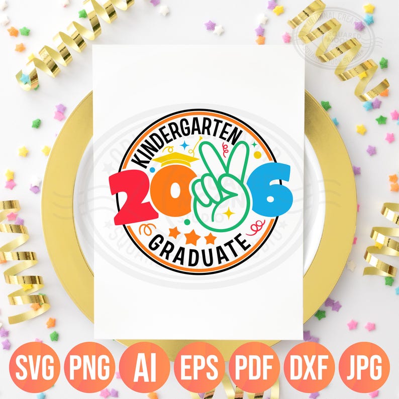 Graduación de Kindergarten 2026 SVG PNG: Diseño para niños graduados ...