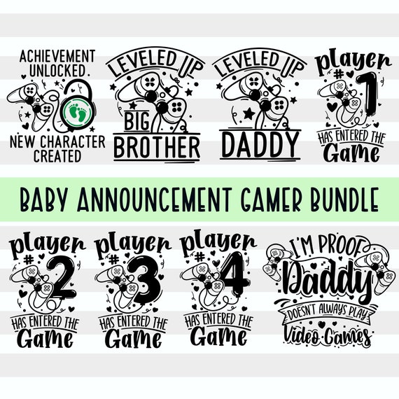 Baby Announcement Bundle Gamer Baby Svg Pregnancy - Etsy