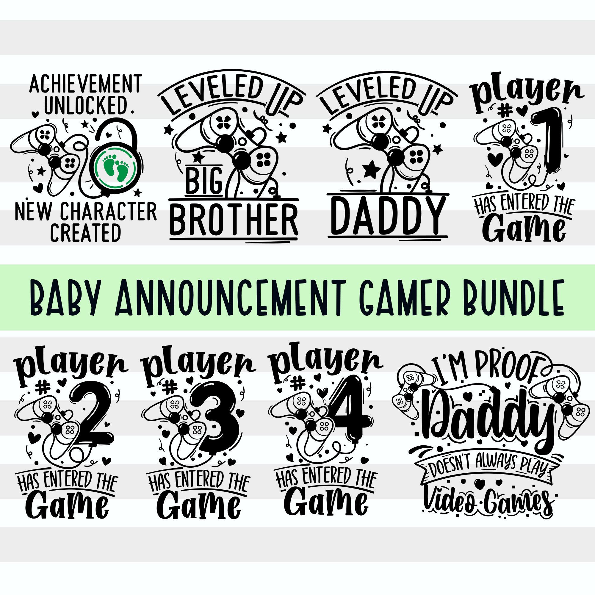 Baby Announcement Bundle Gamer Baby Svg Pregnancy - Etsy