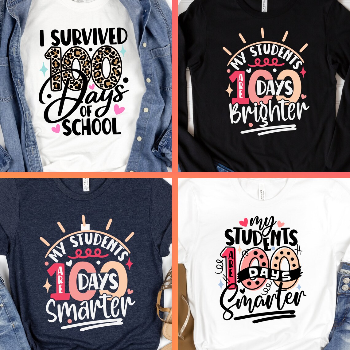 100 Days of School Svg Bundle 13 Designs 100th Day of - Etsy