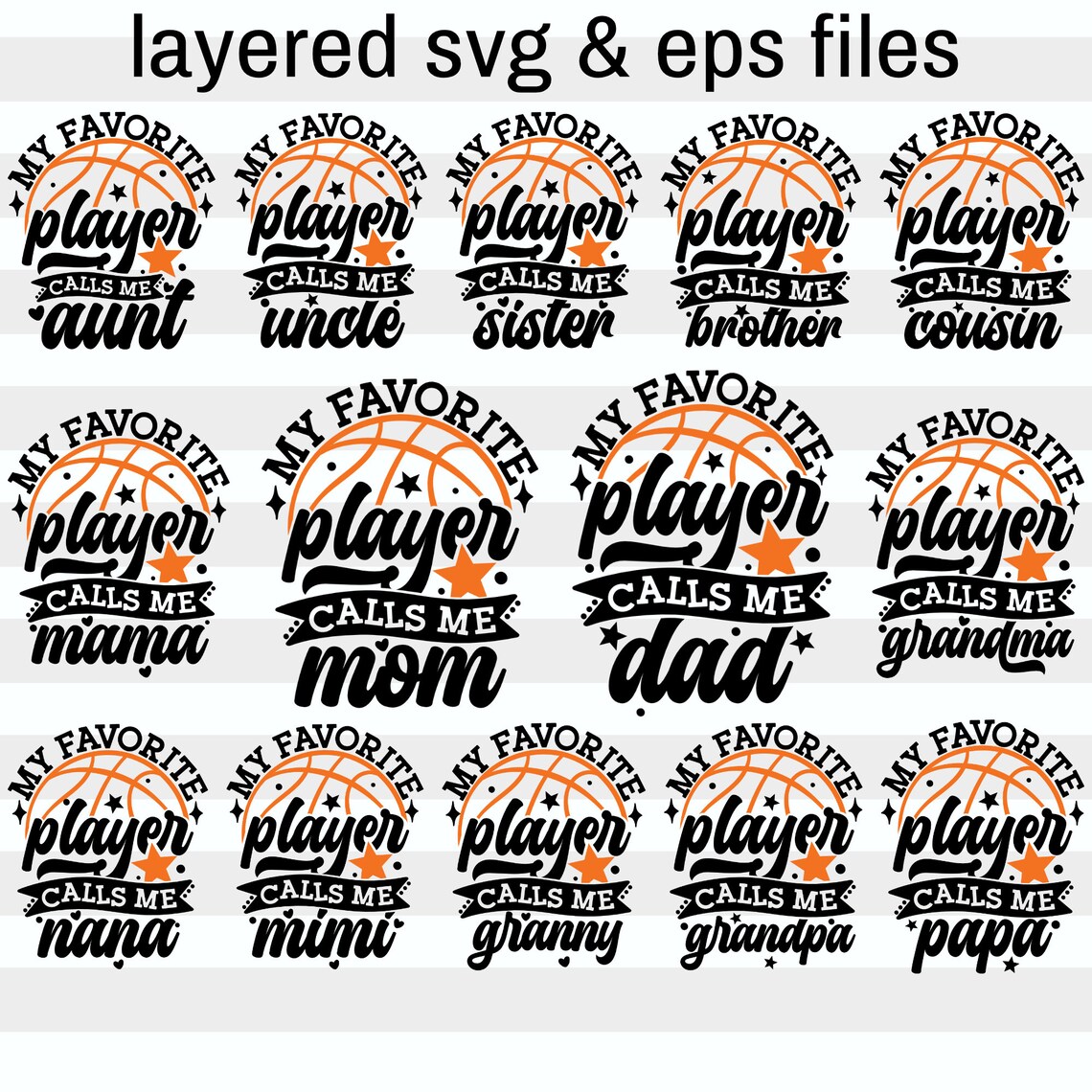 Basketball Family Svg Bundle My Favorite Player Calls Me Mom - Etsy
