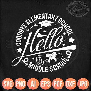 Goodbye Elementary School Hello Middle School Svg Png, 5th Grade ...