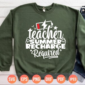 Last Day of School Svg Png| Teacher Summer Recharge Required Svg| End ...