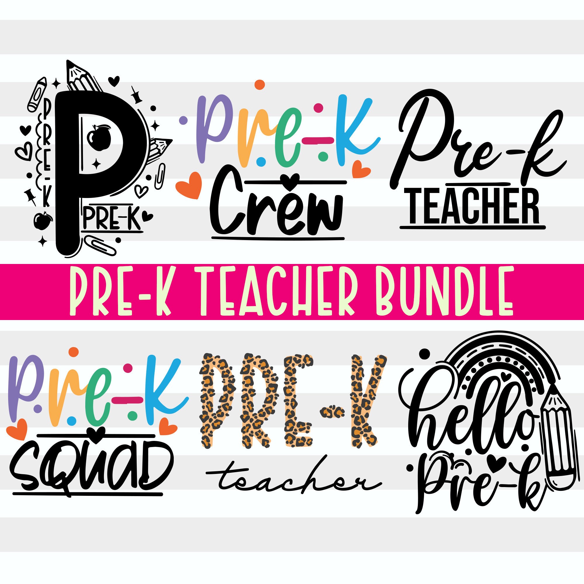 Pre K Teacher Svg Bundle Back to School Svg First Day of - Etsy