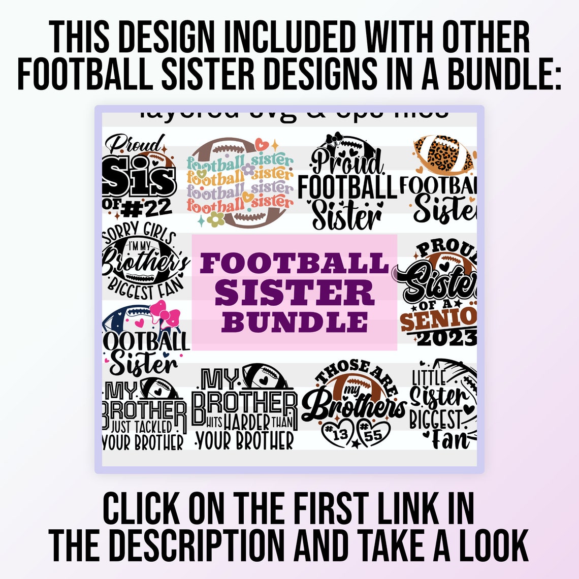 Proud Football Sister Svg DIY Custom Number Football Svg - Etsy