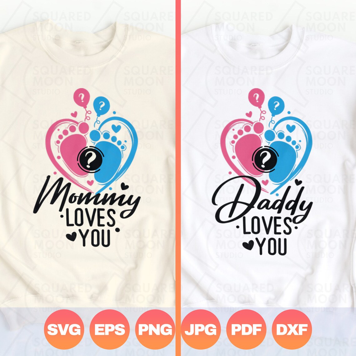 Gender Reveal Svg Bundle Pregnancy Announcement Digital Boy | Etsy