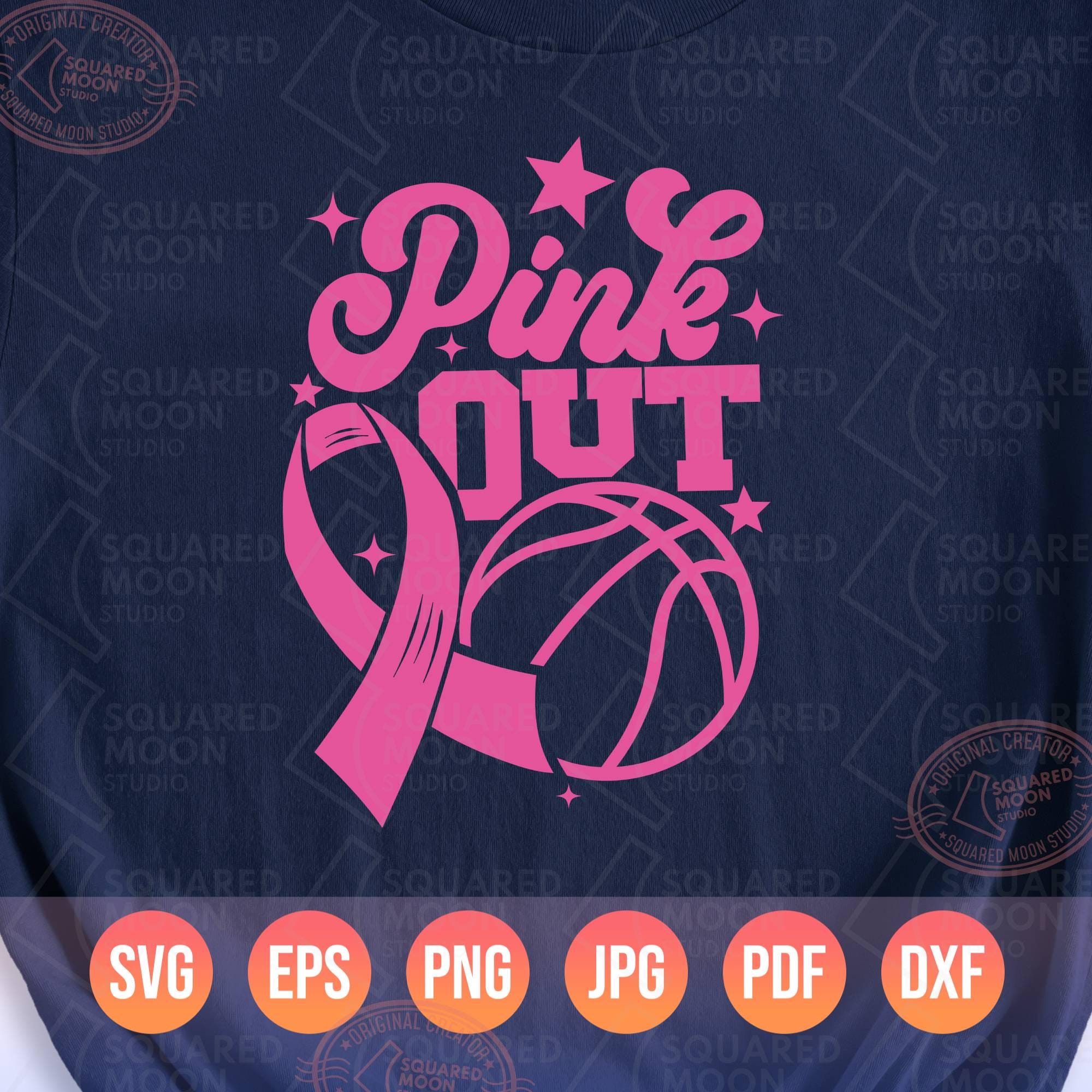 Breast Cancer Basketball Svg Png Bundle, Pink Out Basketball With ...