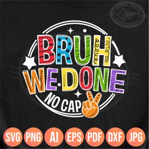 Bruh We Done No Cap Teachers Png Svg, Last Day of School & Retirement ...