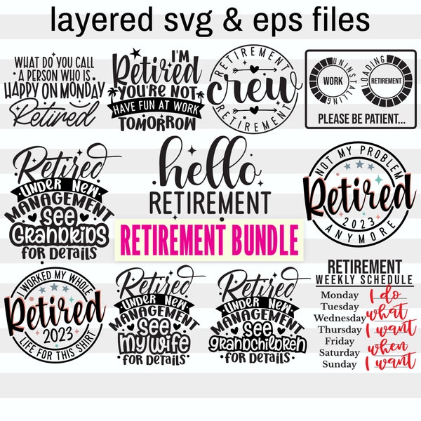 Retirement Svg - Etsy