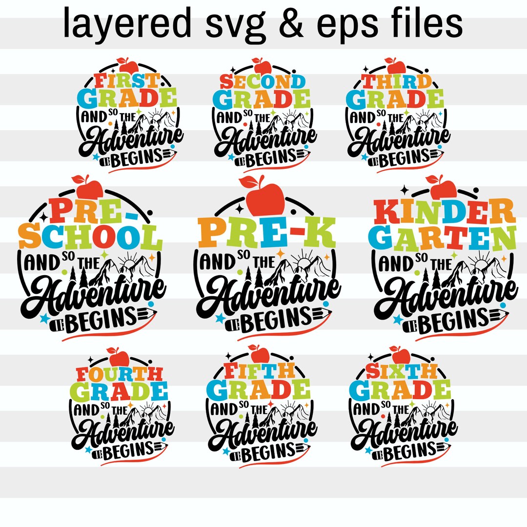Back to School Svg Bundle| and so the Adventure Begins| 1st Day of ...