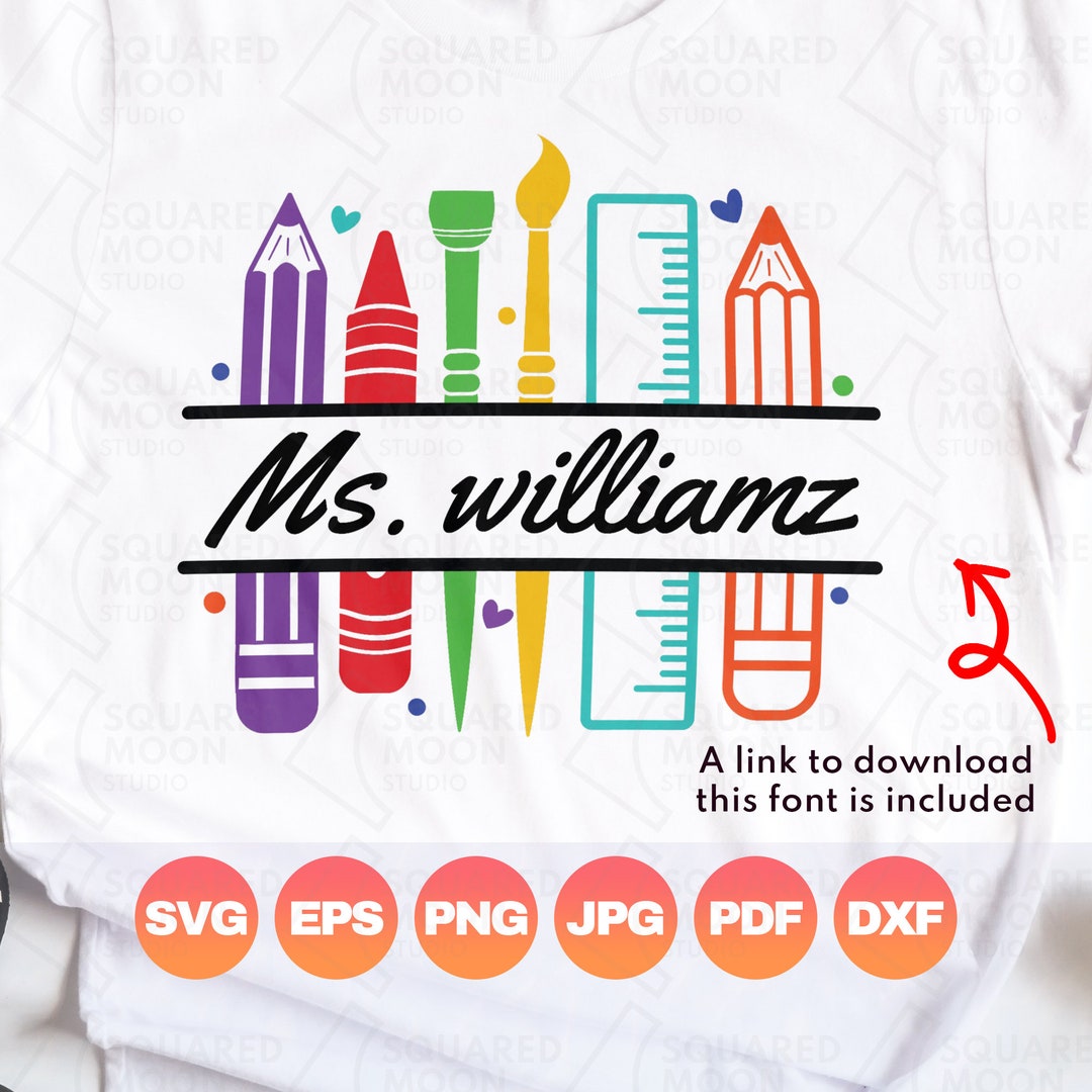 Teacher Svg Personalized Teacher Split Monogram Svg Teacher Name Svg ...
