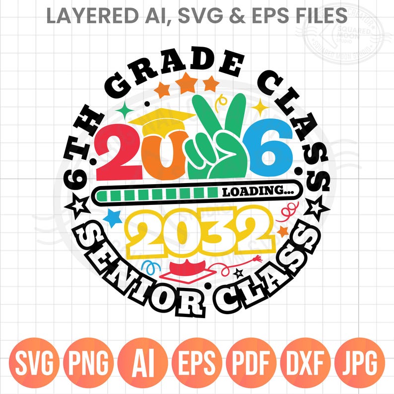 6th Grade Graduation Svg Png, Class of 2032 Loading, 2026 Sixth Grade ...