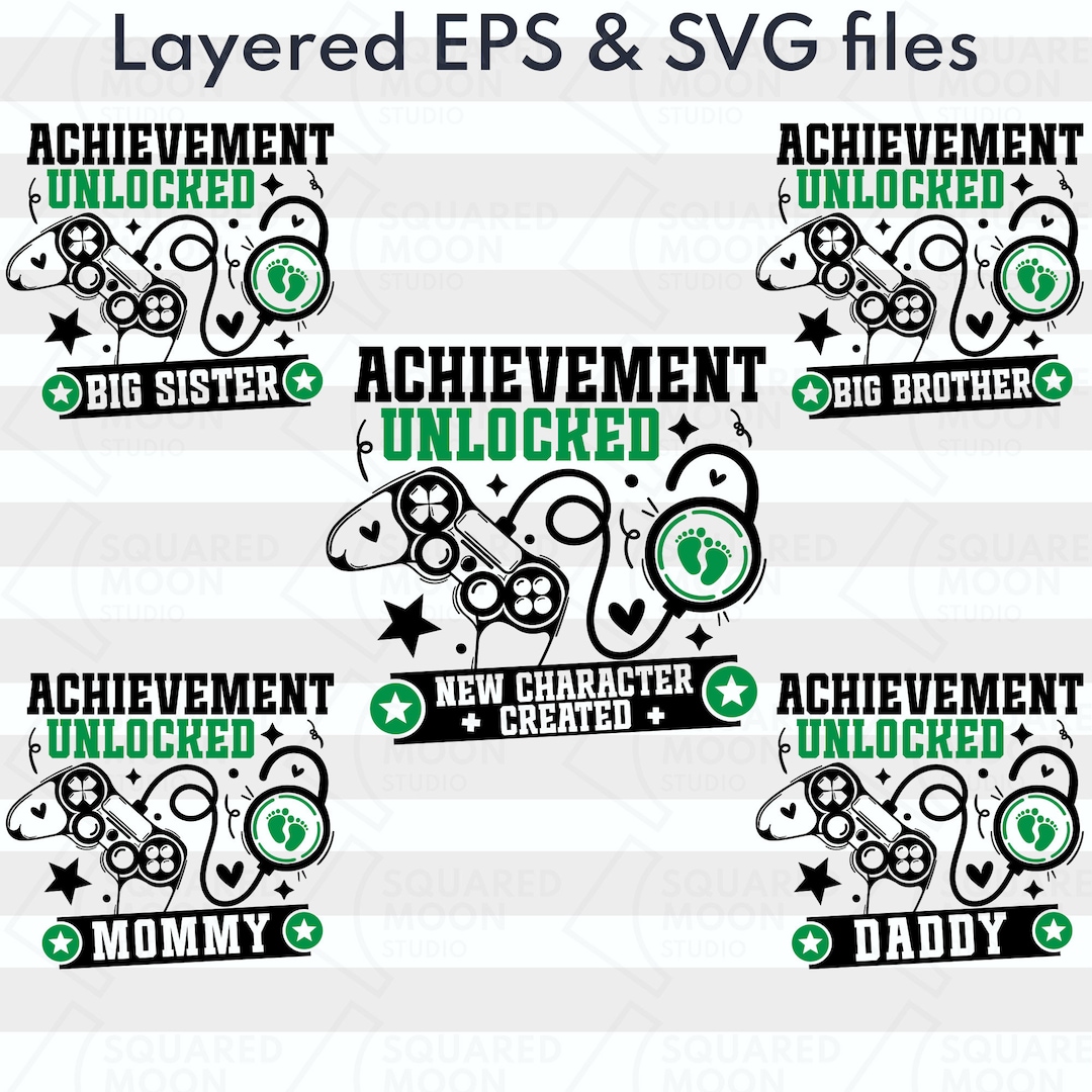 Achievement Unlocked Svg Bundle| Pregnancy Announcement| Baby ...
