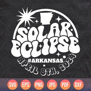 Solar Eclipse Svg Png Retro Groovy Arkansas Total Eclipse April 8th ...