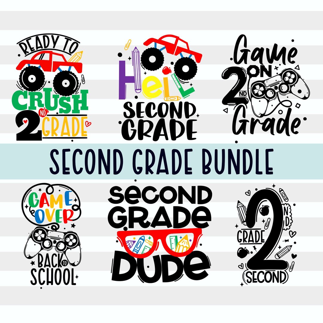 2nd Grade Svg Boys Back to School Svg Bundle First Day of Second Grade ...