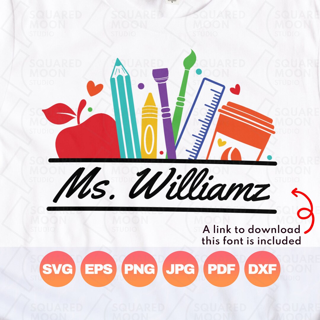 Teacher Svg| Teacher Split Monogram Svg| Teacher Name Svg| School ...