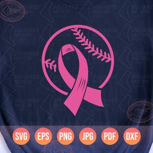 Breast Cancer Baseball Svg Png, Pink Out Svg, Pink Baseball With Ribbon ...