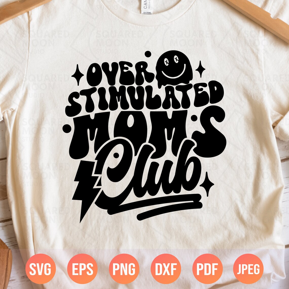 Overstimulated Moms Club Svg Funny Mama Png Gift Retro Wavy - Etsy