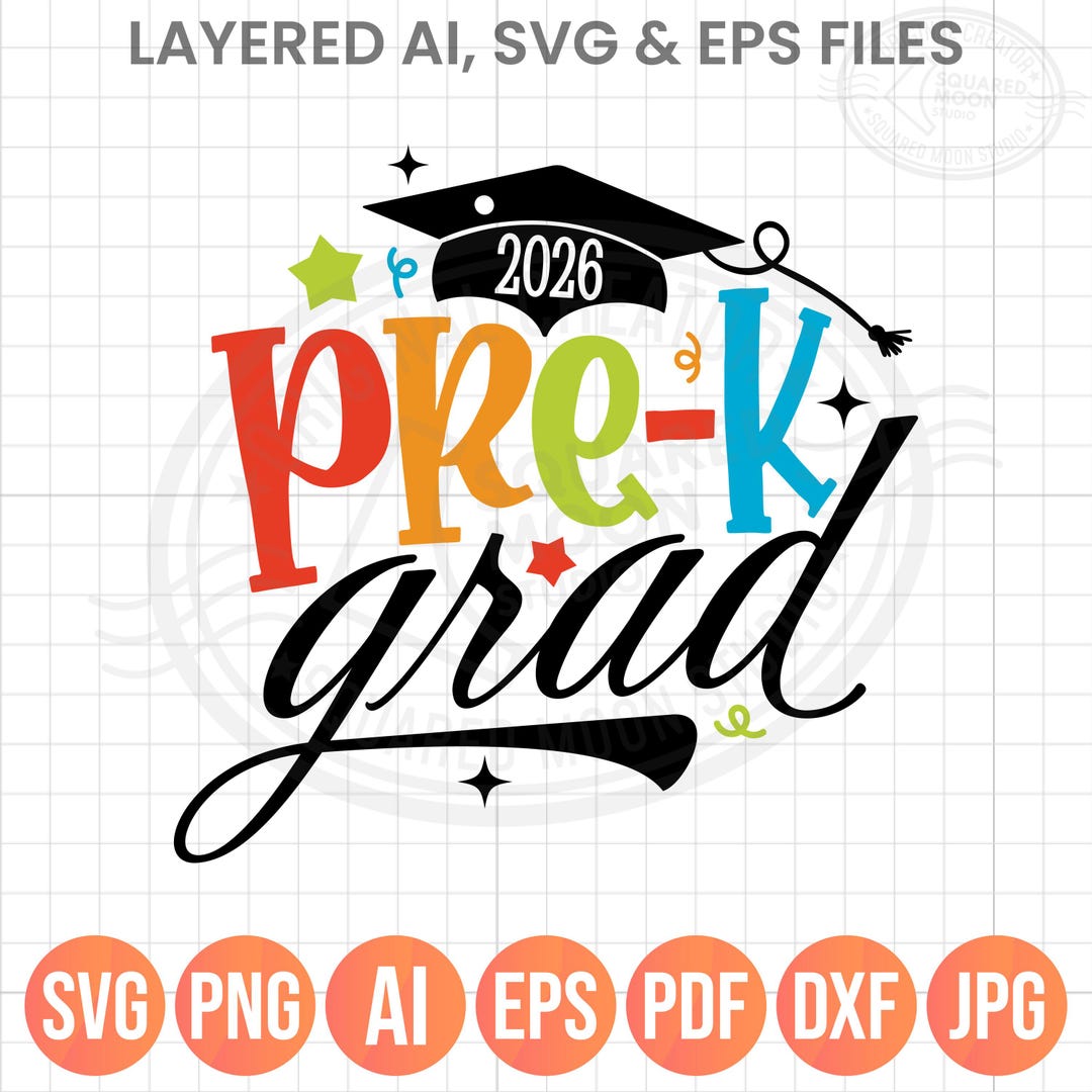 Pre K Graduation Svg Png, Pre-k Grad 2026 Kids Design, Pre Kindergarten ...