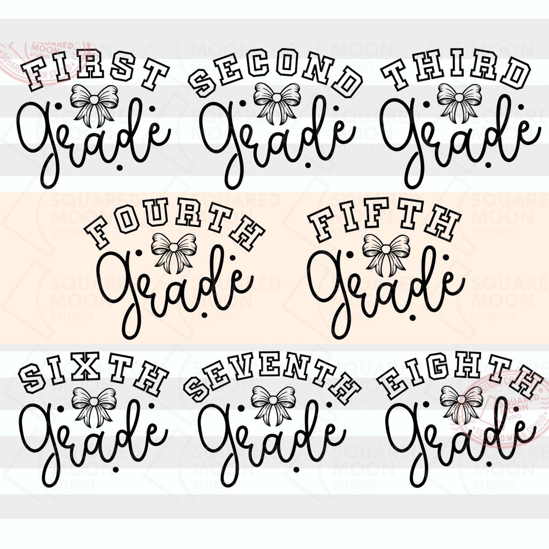Back to School Svg, Grade Level Bundle Png, Teacher Shirt Svg, 1st Day of School With Bow for ...