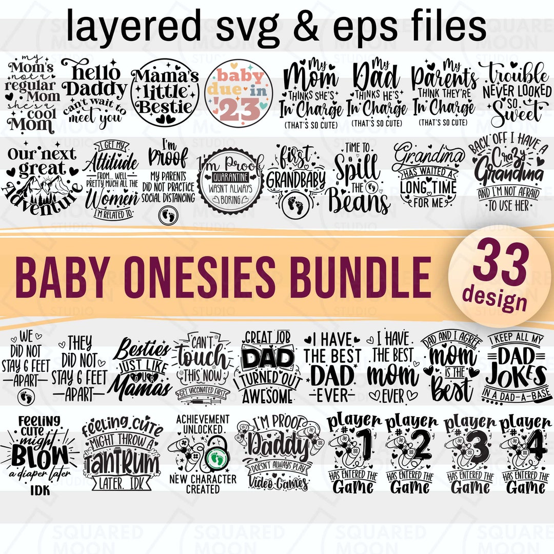 Baby Svg Bundle| Baby Onesies Svg| Baby Announcement Digital| Baby Girl ...
