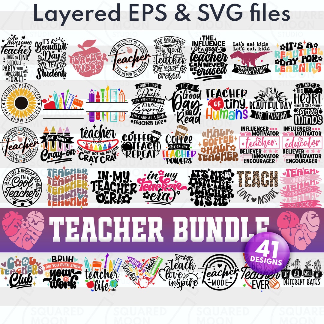 Teacher Svg Bundle| Funny Teacher Svg| Teacher Quote Png| Back to ...