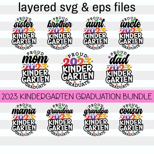 Proud Mom of Kindergarten 2023 Graduate Svg - Etsy
