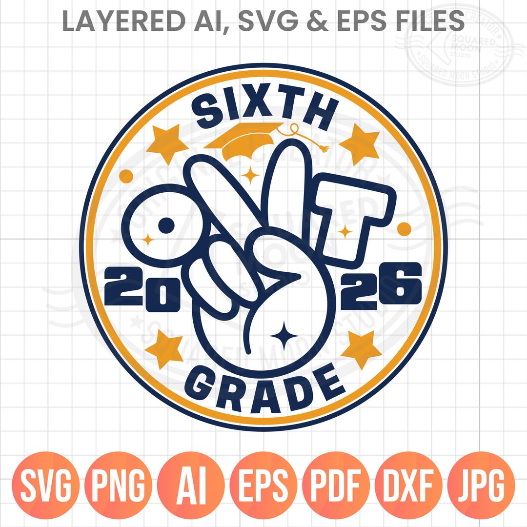 6th Grade Graduation SVG PNG: 2026 Peace Out Digital Design - Etsy