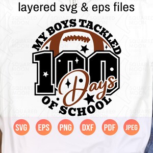 100 Days of School Svg Bundle Football School Gifts for Family ...