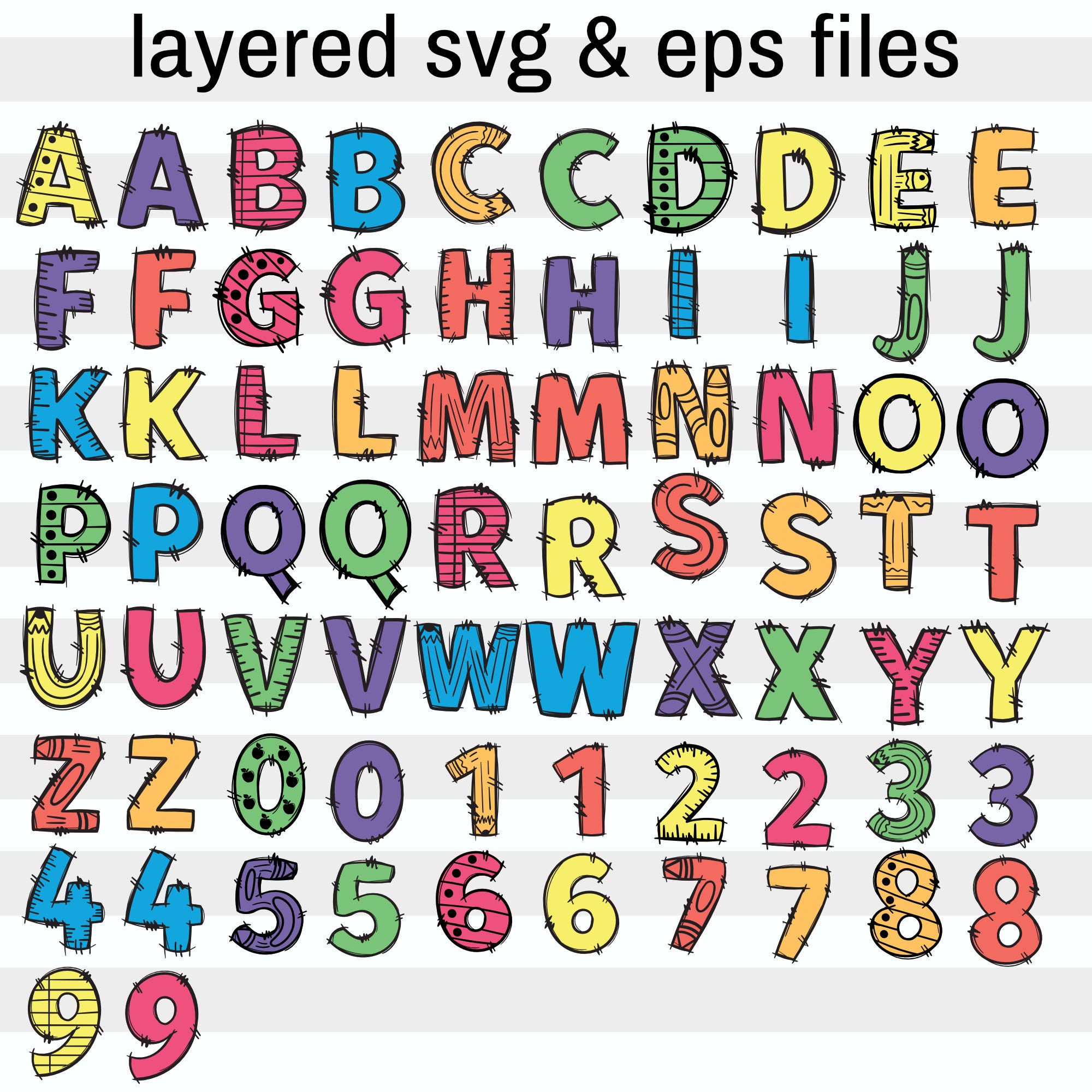 Back to School Alphabet Svg Png Bundle Back to School Font - Etsy