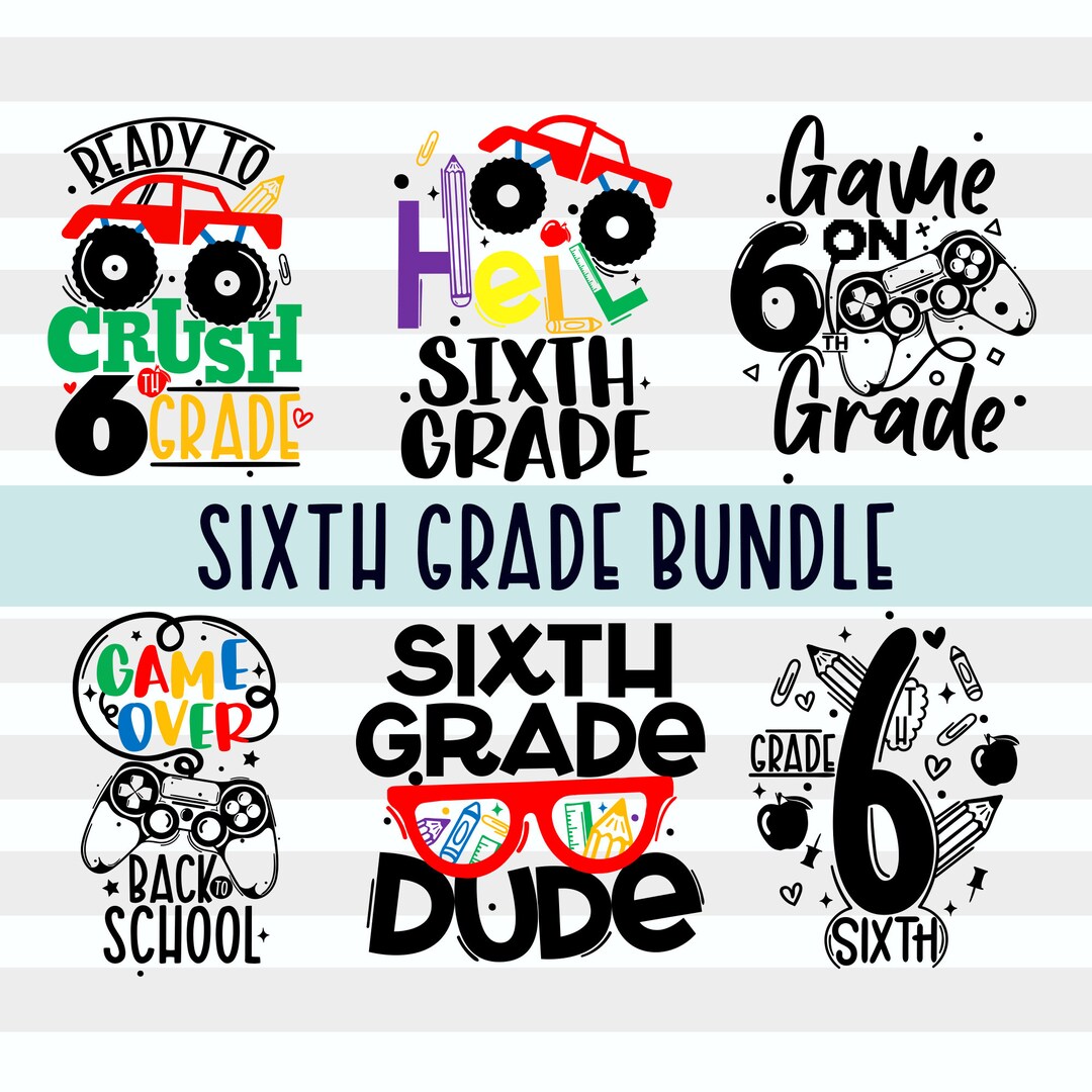 6th Grade Boy Svg Back to School Svg Bundle First Day of - Etsy