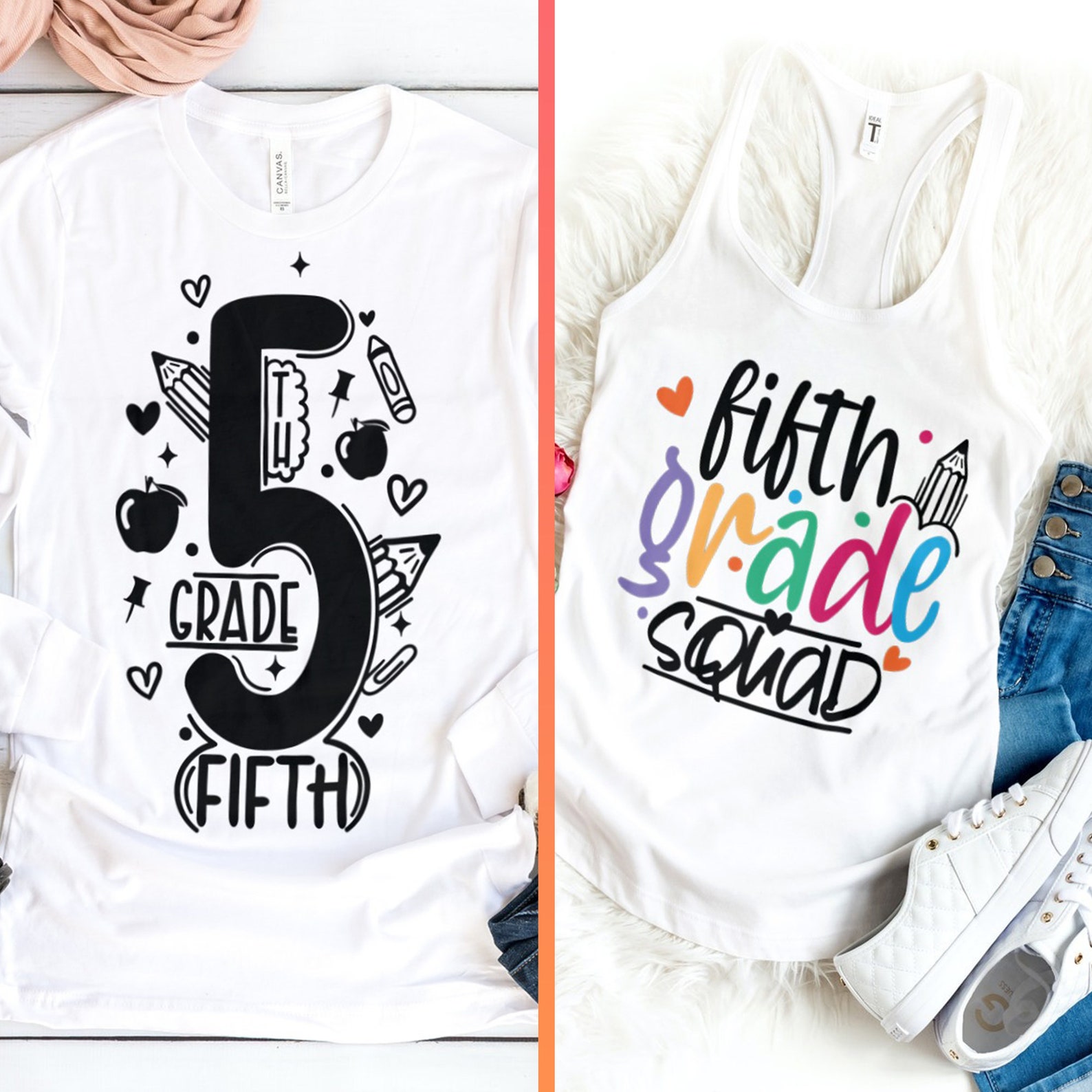 Fifth Grade Teacher Svg Back to School Svg Bundle 5th Grade - Etsy