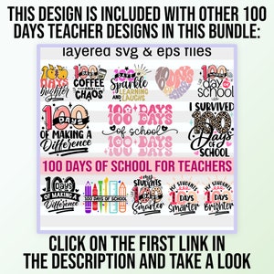 100 Days of School Svg Png 100 Days of Making a Difference Svg 100th ...