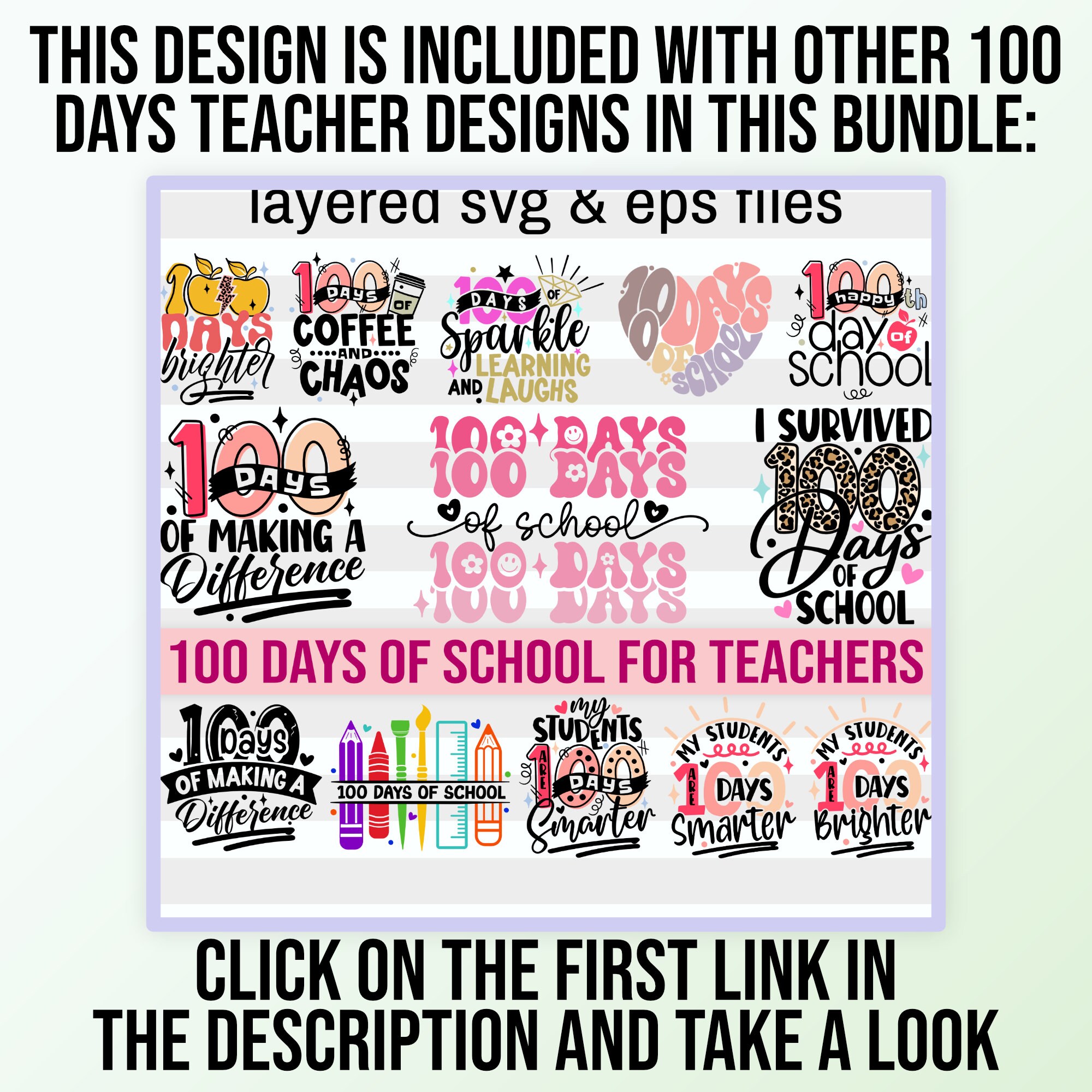 100 Days of School Svg Png| 100 Days of Making a Difference Svg| 100th ...
