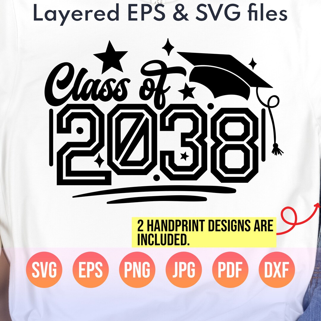 Class of 2038 Svg Png| Back to School Svg| Grow With Me Handprint Shirt ...