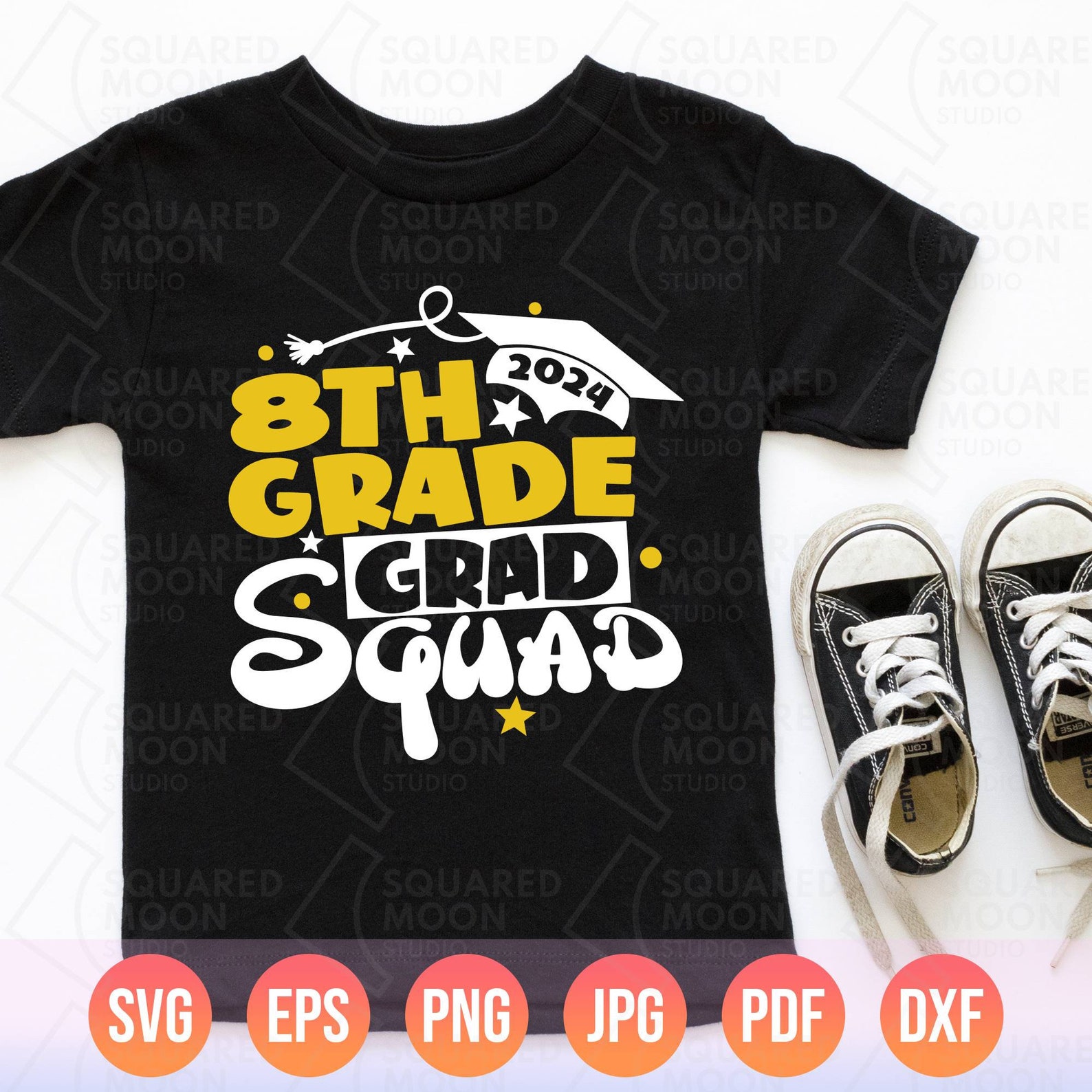 2024 8th Grade Grad Squad Svg Png Dxf Eps for Graduation, Eighth Grade ...