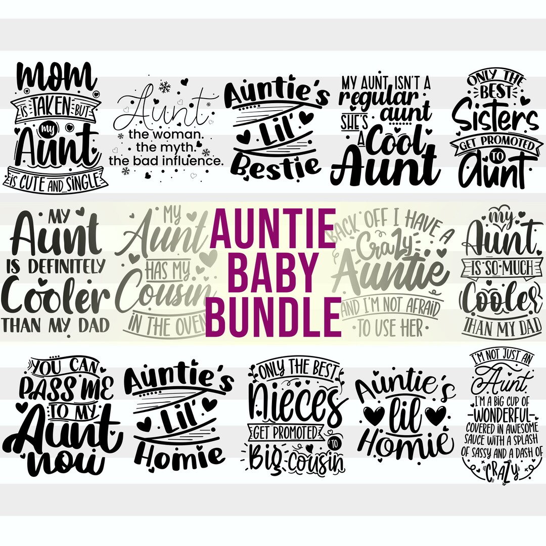 Aunt Svg for Babies Aunt Bundle Auntie Svg Files New Aunt - Etsy