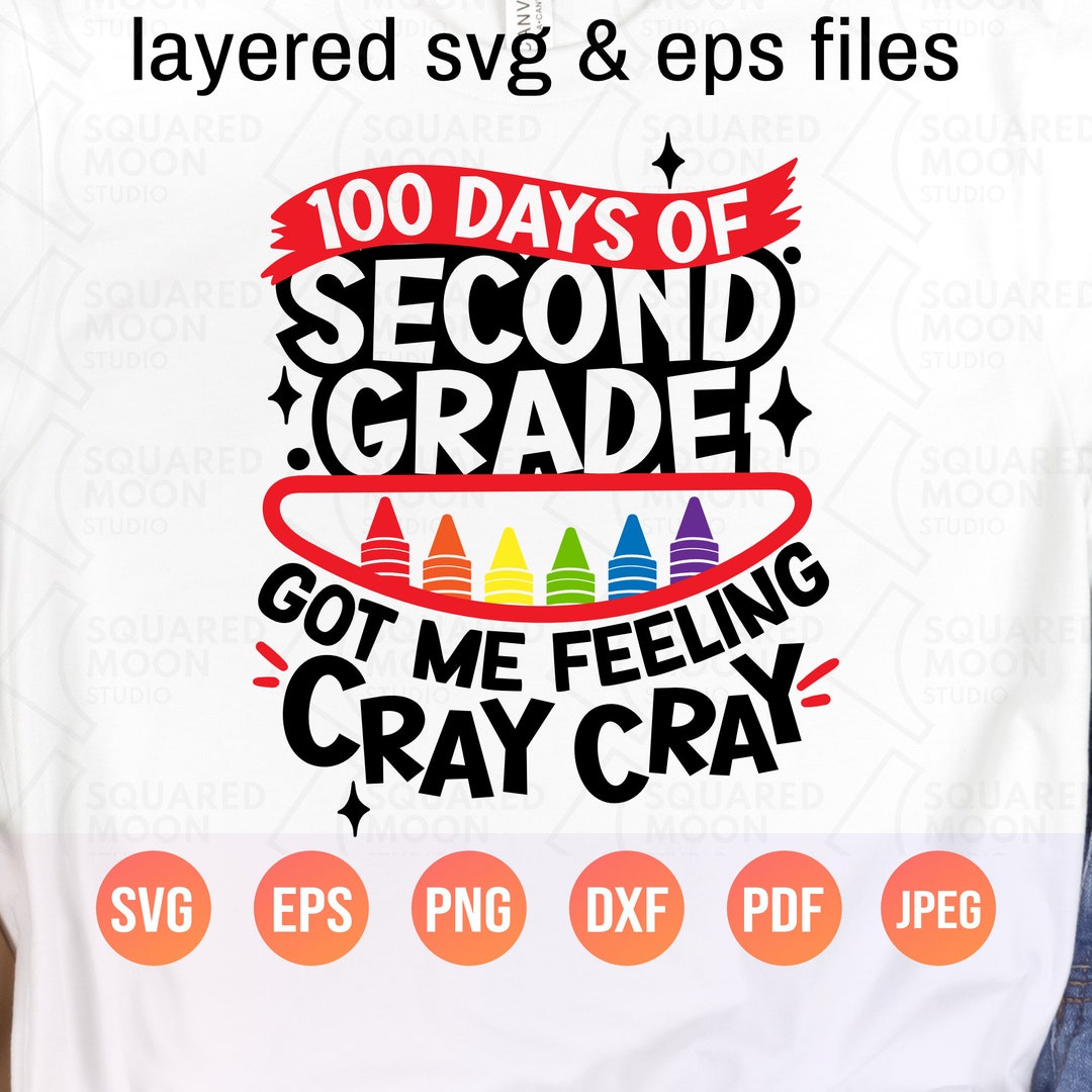 100 Days of Second Grade Svg Png| Funny Teacher & Students Gift| 100th ...