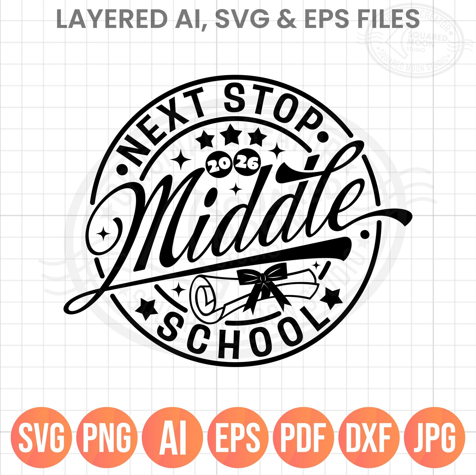 Next Stop Middle School Svg Png, 5th Grade Graduation, Last Day of ...