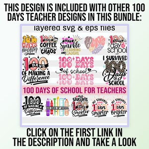 Retro 100 Days of School Svg Png Groovy 100th Day Teacher Png Stacked ...