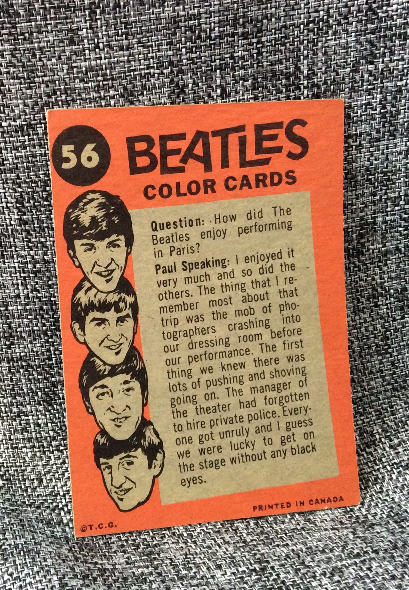 Beatles Color Cards 56 | Etsy